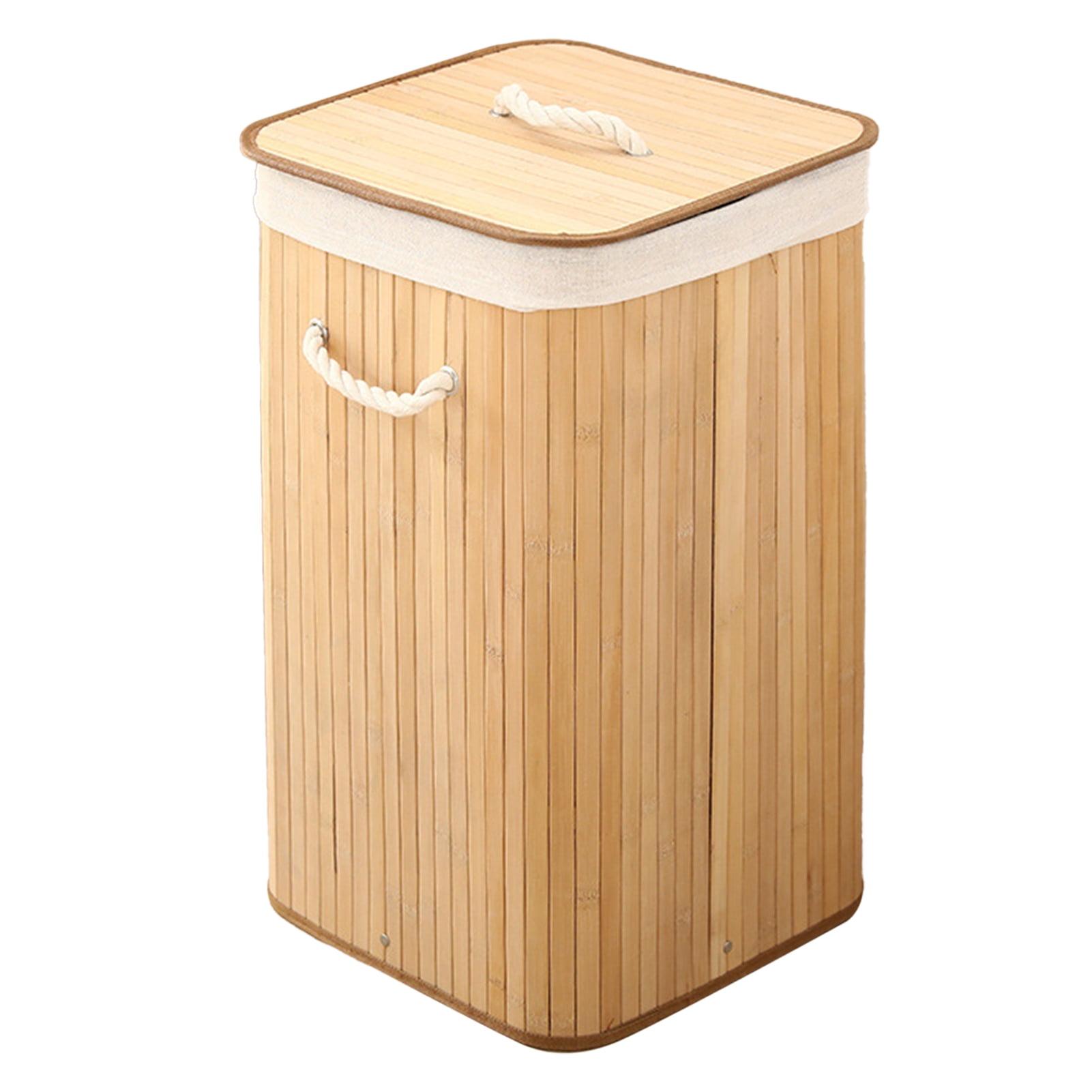Bamboo Wicker Laundry Hamper, Large Capacity Laundry Hamper with Lid ...