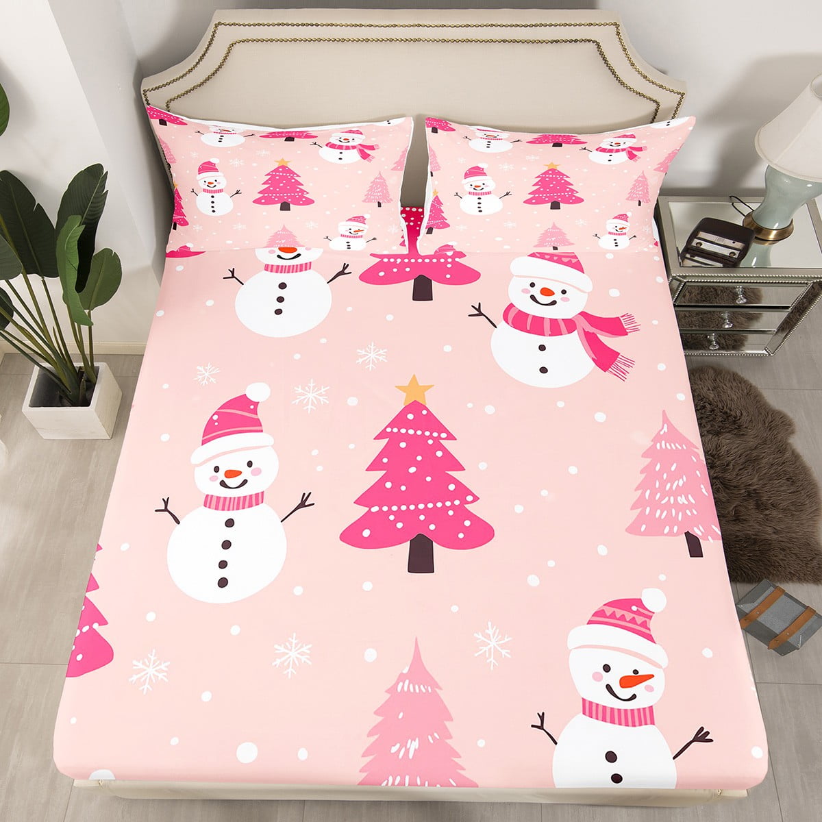 Click here for Yst Cartoon Snowman Fitted Sheet Twin girls Christ... prices