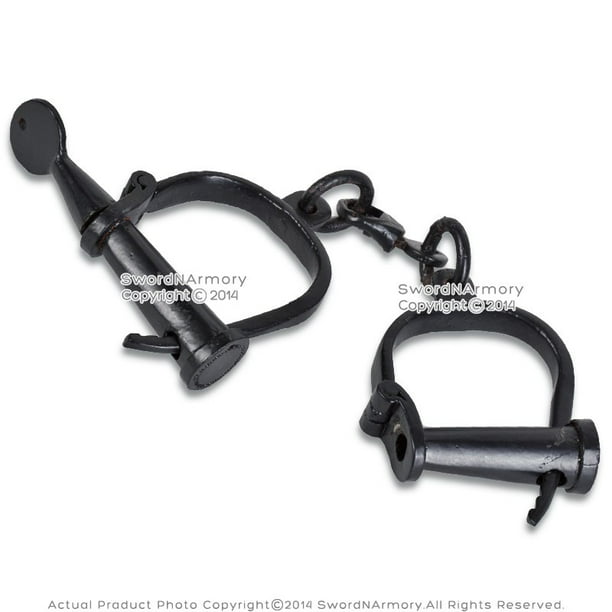 Vlad the Impaler Dracula Linked Handcuff Medieval Black Dungeon Shackle ...