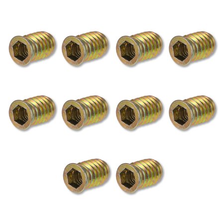 Destyer 10Pcs Wood Insert Nut with Inside Outside Threads Carbon Steel ...