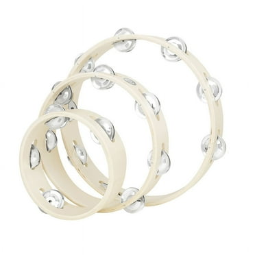 Tambourine Double Row Metal Jingles Bell Hand Held Percussion Half Moon ...