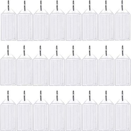 Compuye 100 Pieces White Tough Plastic Key Tags with Split Ring Label ...