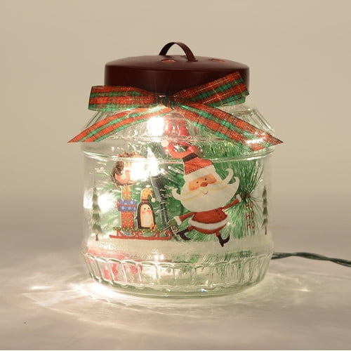 Glitzhome Santa Glass Bottle Light Lamp - Walmart.com