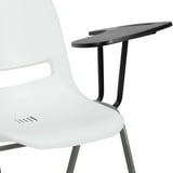 Flash Furniture HERCULES 5 Pack White Ergonomic Shell Chair with Left ...