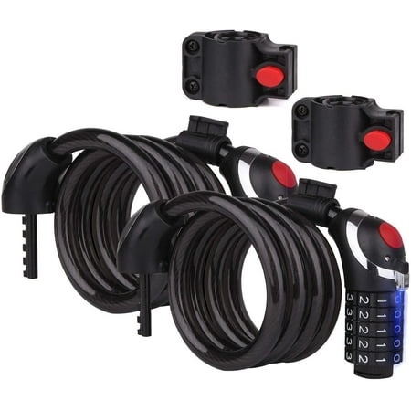 Bike Lock Scooter Bicycle Motorcycle Cable Chain Locks, 0.5"/12mm ...