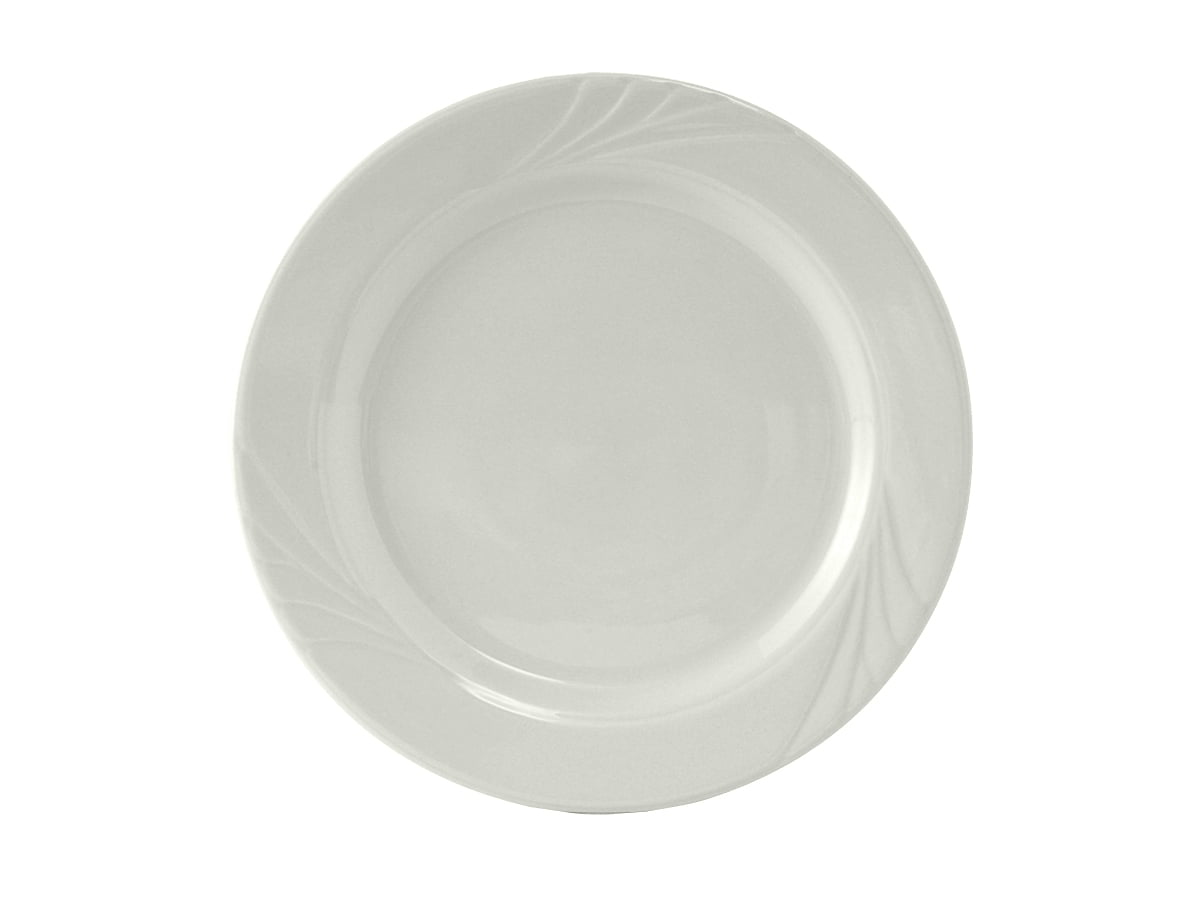 Tuxton Sonoma Porcelain White Embossed 9-Inch Plate, Pack of 24 ...
