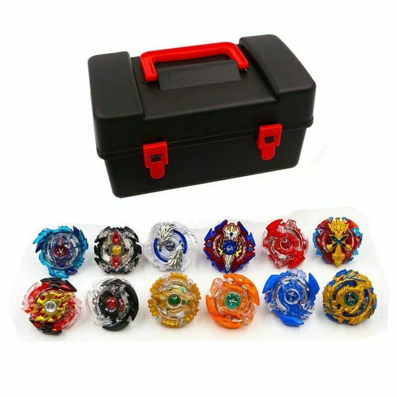 8/12pcs Beyblade Set Gyro Burst Launcher Portable Storage Box Boys Kids ...