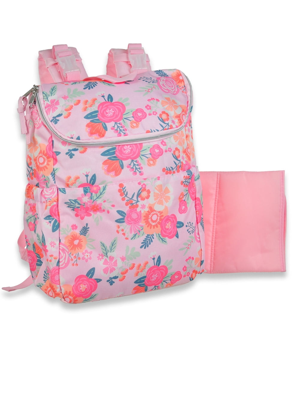 Baby Essentials Baby Girls' 7-Pocket Floral Diapre Backpack - pink, one ...