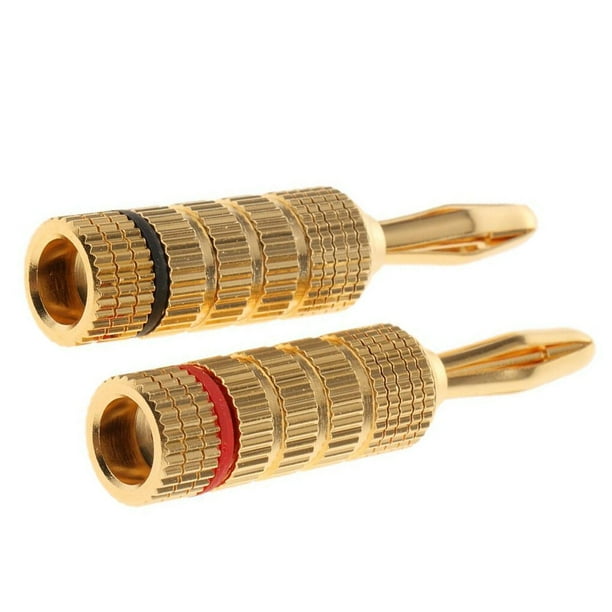 wolftale 2 Pieces 4mm Banana Plug Speaker Wire Connectors Closed Screw ...
