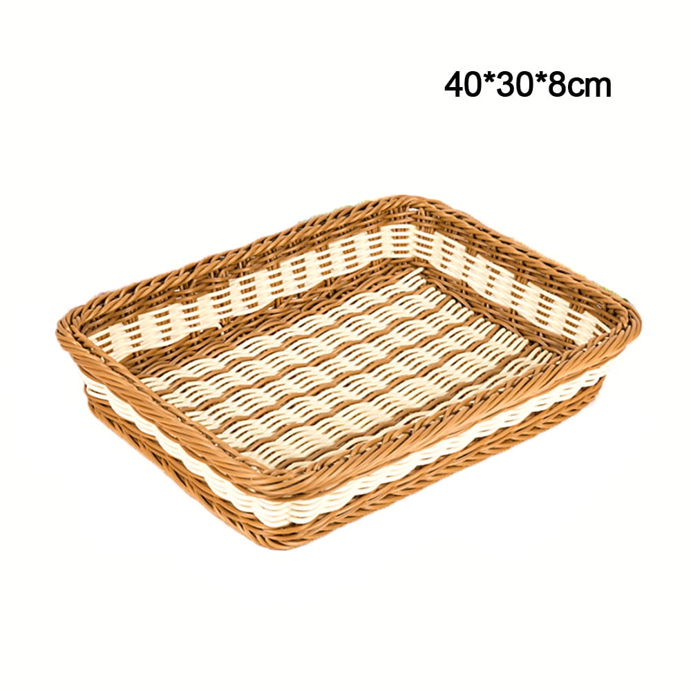 Handmade Bread Basket Rectangle Display Baskets Food Fruit Vegetables ...