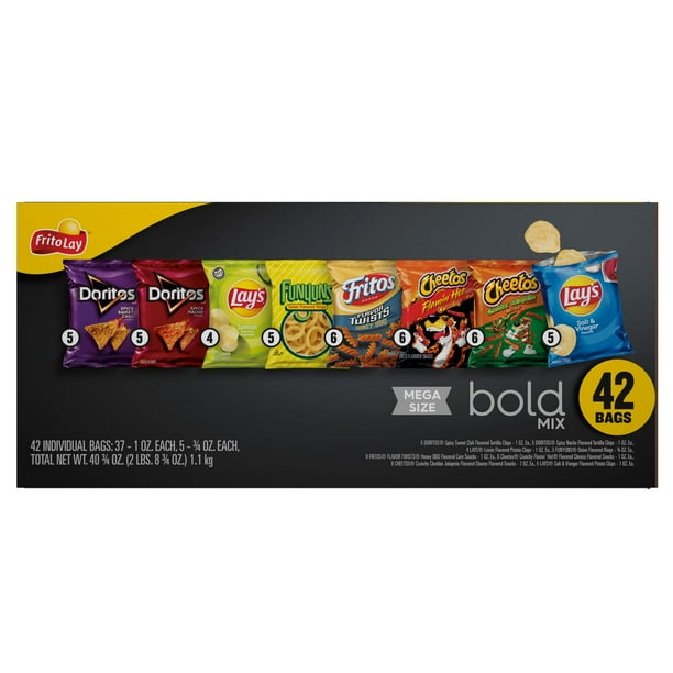 Frito Lay Bold Mix Chips Variety Pack, 42 Count, Mega Size