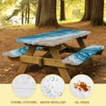 Abstract Beach Waves Picnic Table Cover with Bench Covers Watercolor ...
