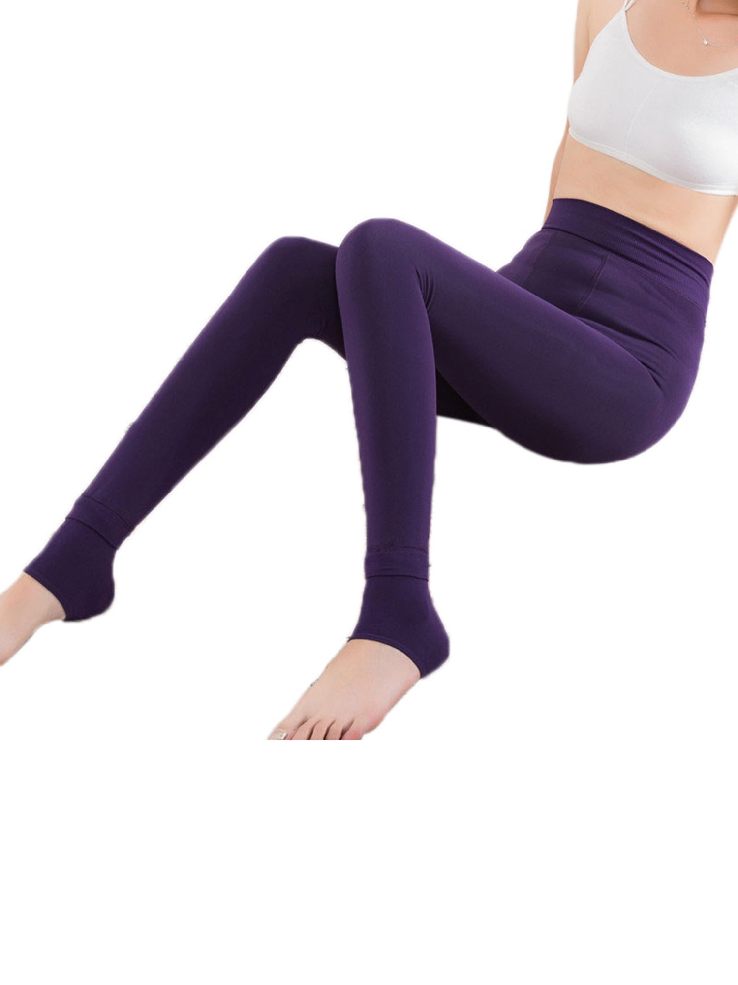 JBEELATE Women Warm Fleece Tights High Waisted Opaque Lined Thick ...