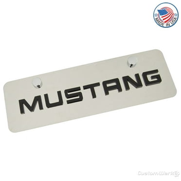 Ford Mustang Logo On Mini License Plate (Black on Chrome) - Walmart.com