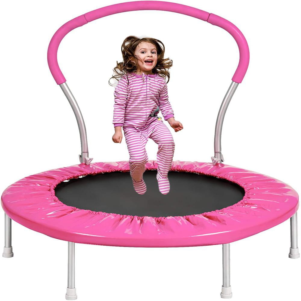 36" Mini Kids Trampolines w/Handrail & Padded for Outdoor Indoor ...