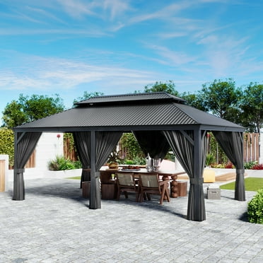 Kozyard Apollo 12 ft. W x 20 ft. D Wood-like Hardtop Outdoor Patio ...
