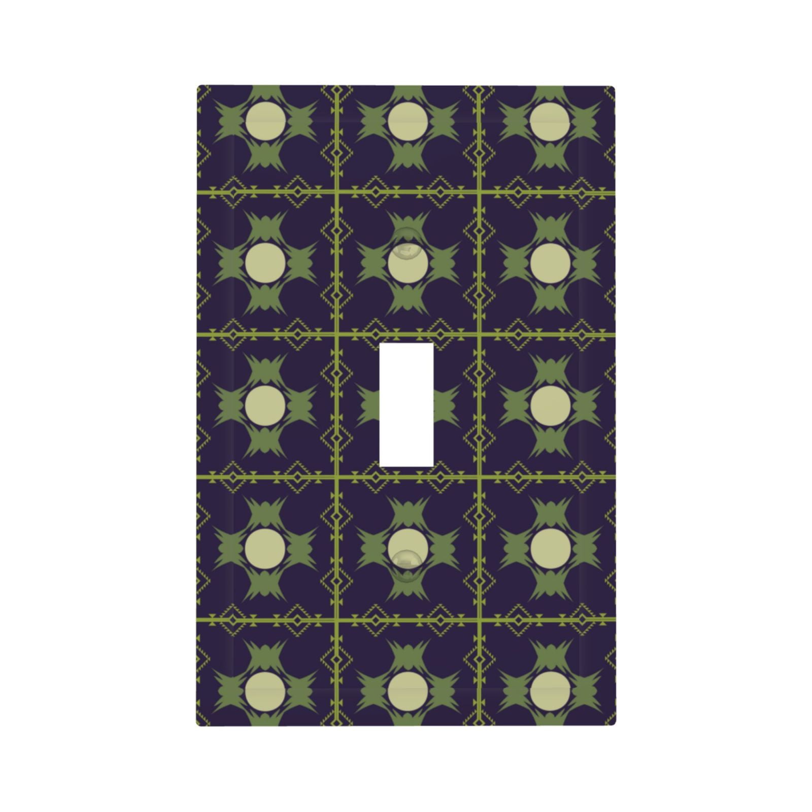 DouZhe 1-Gang Toggle Switch Wallplate, Green Circles Decor Decorative ...