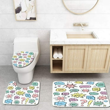 Yafa Home Fashion 2 Piece Solid Microfiber Soft Bathroom Rug Set, Non ...