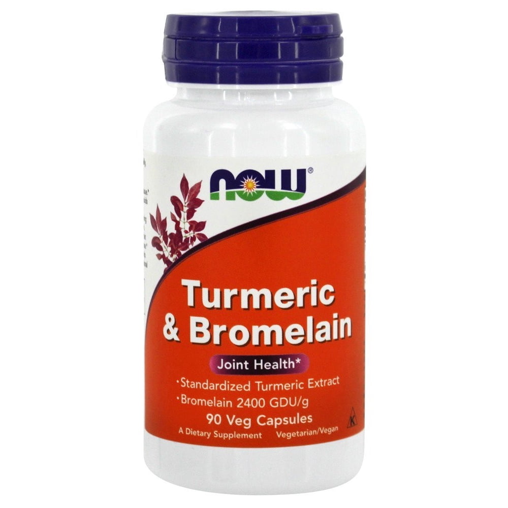NOW Foods Turmeric & Bromelain, 90 Vegetarian Capsules-2 Pack - Walmart ...