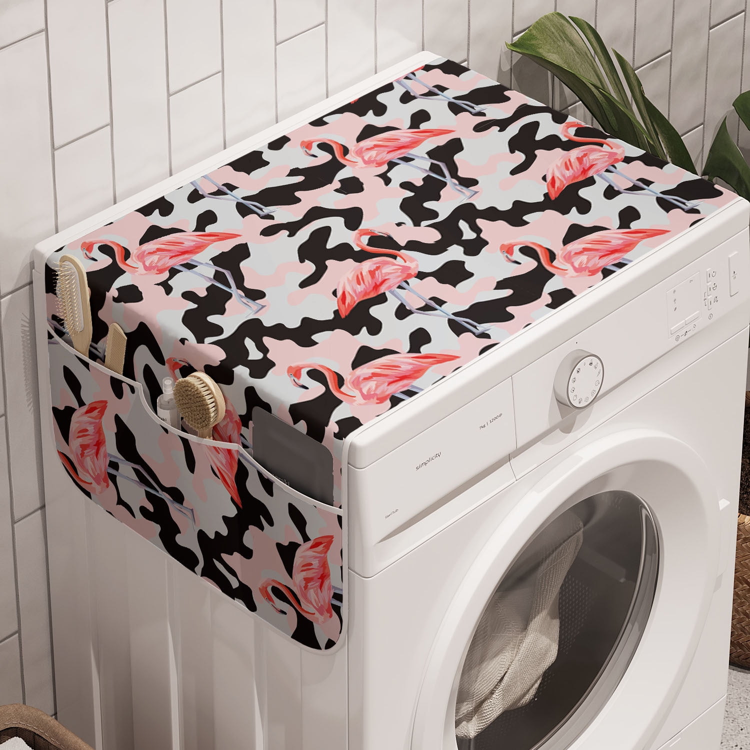 Camo Washing Machine Organizer, Watercolor Pink Flamingo Print ...