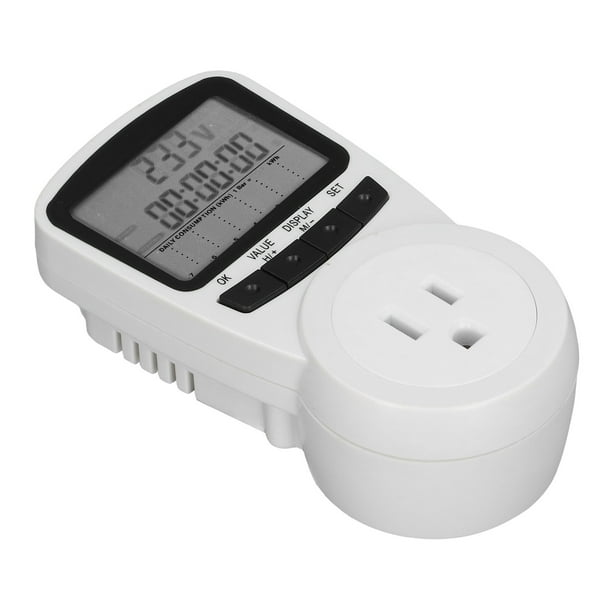 Power Metering Socket Overload Warning Electricity Usage Monitor Us 120v Fireproof For Air