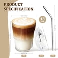 2 Packs Ribbed Glass Tumbler with Lid and Straw 13 oz Ice Coffee Cup ...