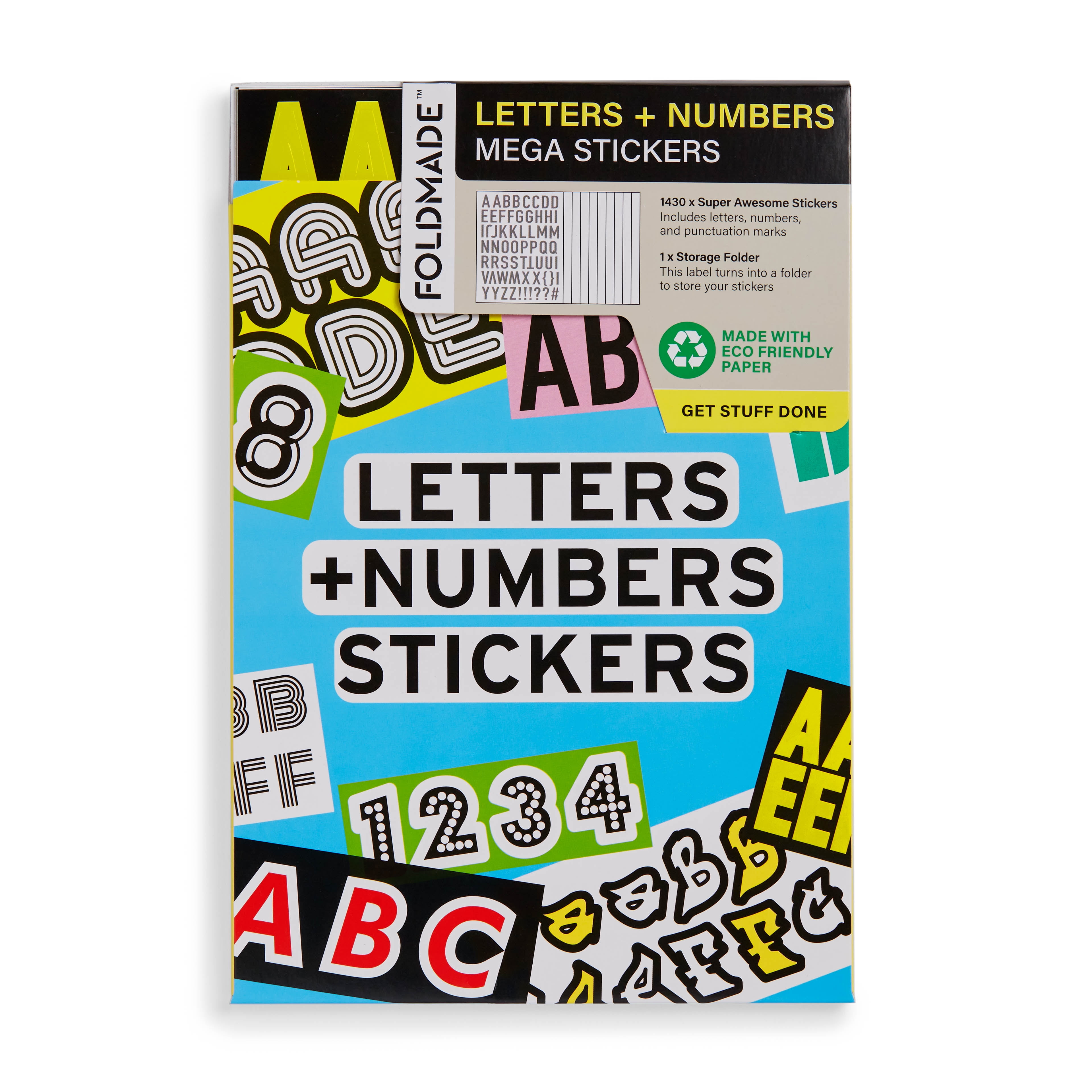 Foldmade Letter and Number Stickers, Multiple Colors, Sizes, Materials ...