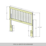 Castle Place Contemporary Full/Queen Wooden Spindle Headboard, Walnut ...