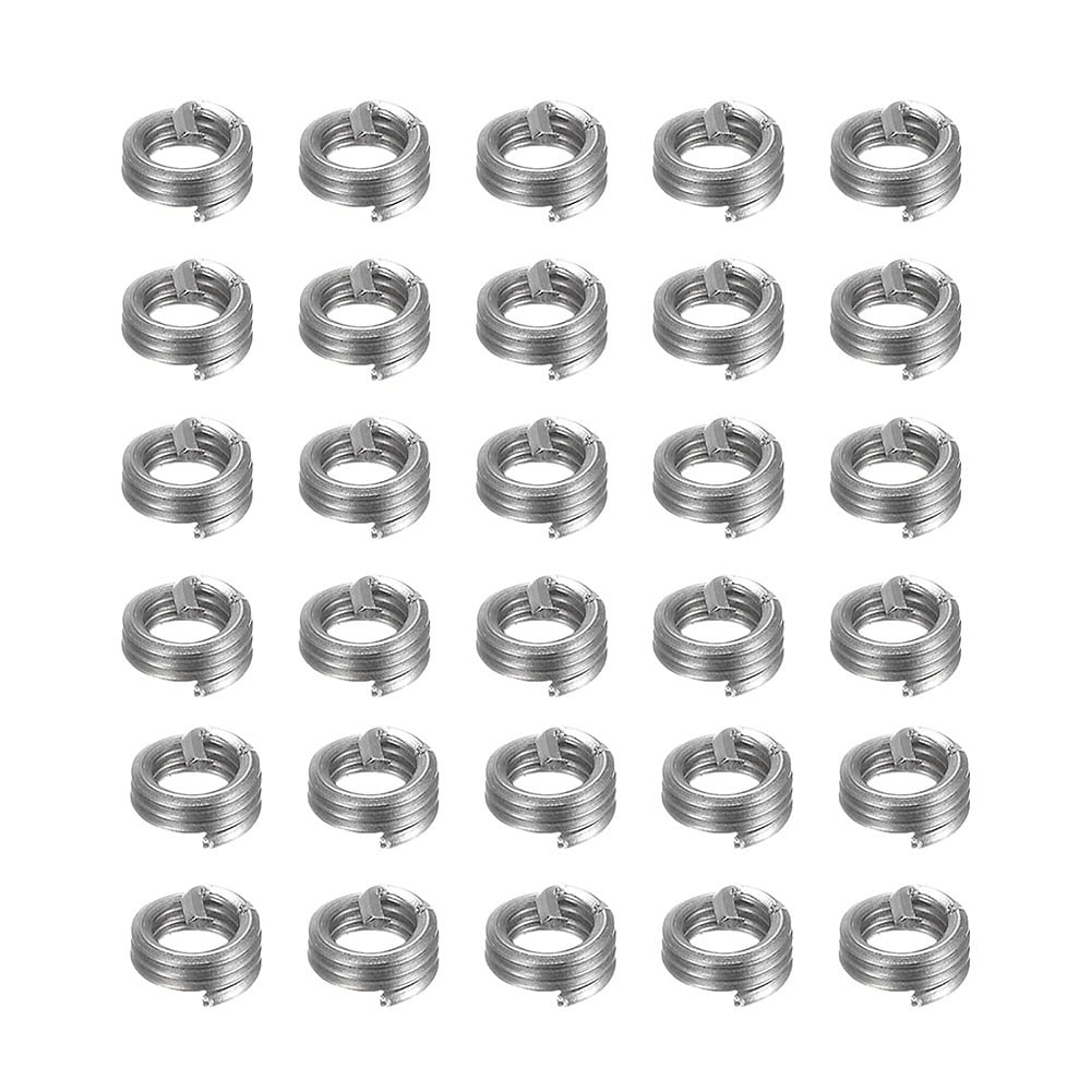 30 Pcs 304 Stainless Steel Metric M2x0.4x1D Wire Thread Inserts Steel ...