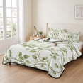 Twin Quilt Bedding Set Garden Plant Leaves Breathable Summer Cooling ...