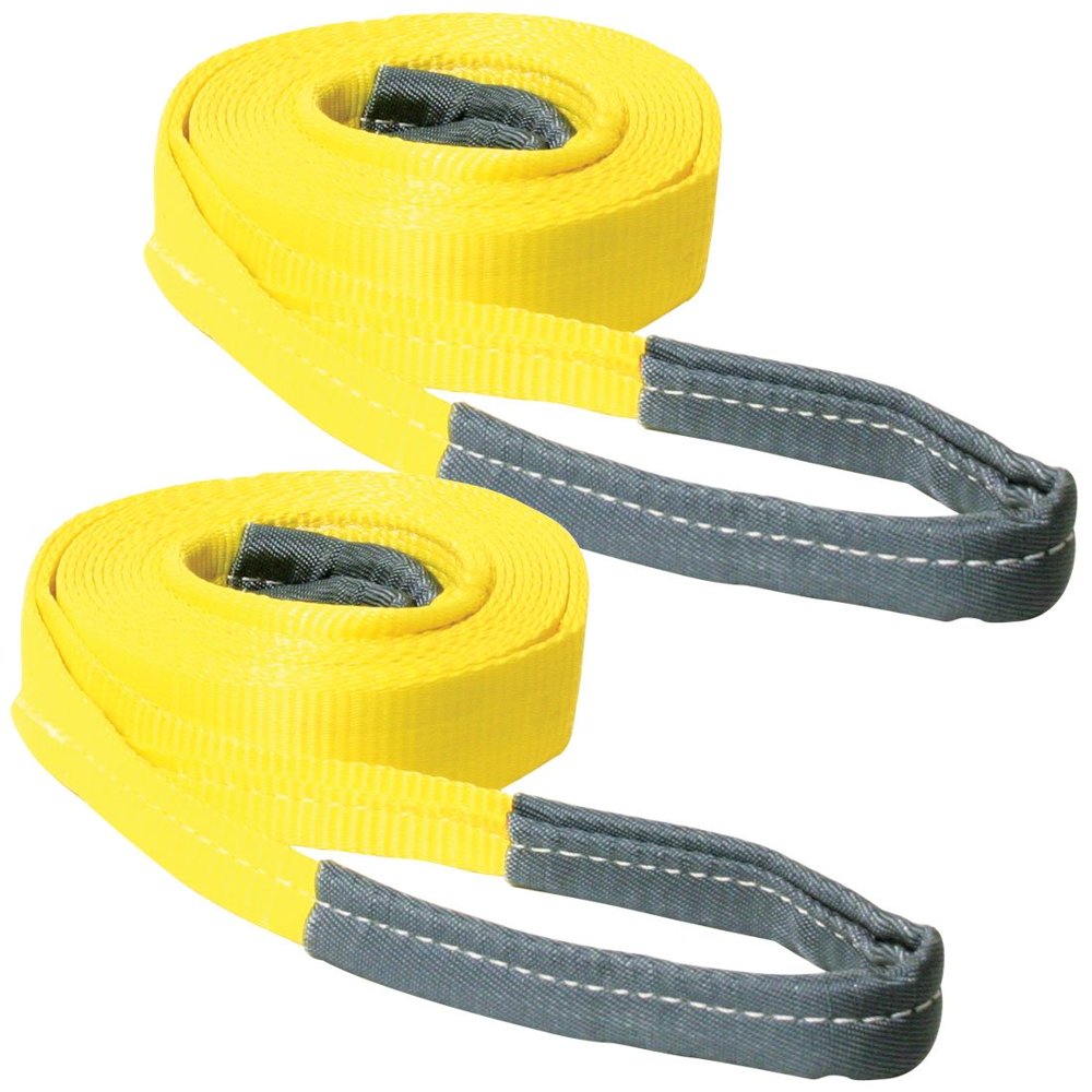 VULCAN Tow Strap with Reinforced Eye Loops - 2 Inch x 20 Foot, 2 Pack ...
