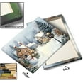 Christmas Canvas Wall Art Decor with Chimneys, Smoke, Street Lamps with ...