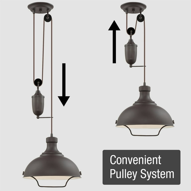 Weighted Pulley System Ceiling Light