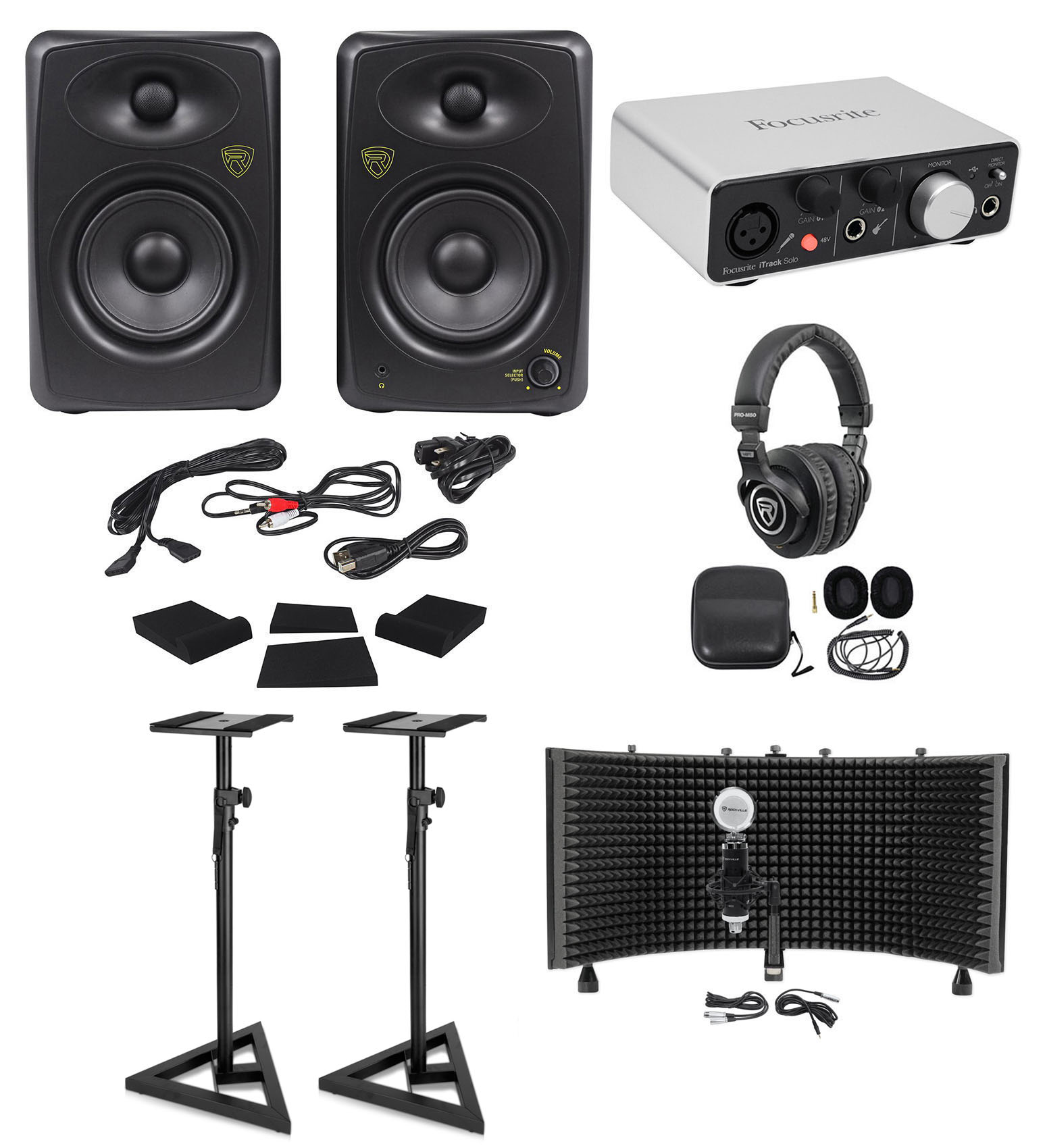 Focusrite Package w/Interface+Studio Monitors+Recording Mic+Headphones ...