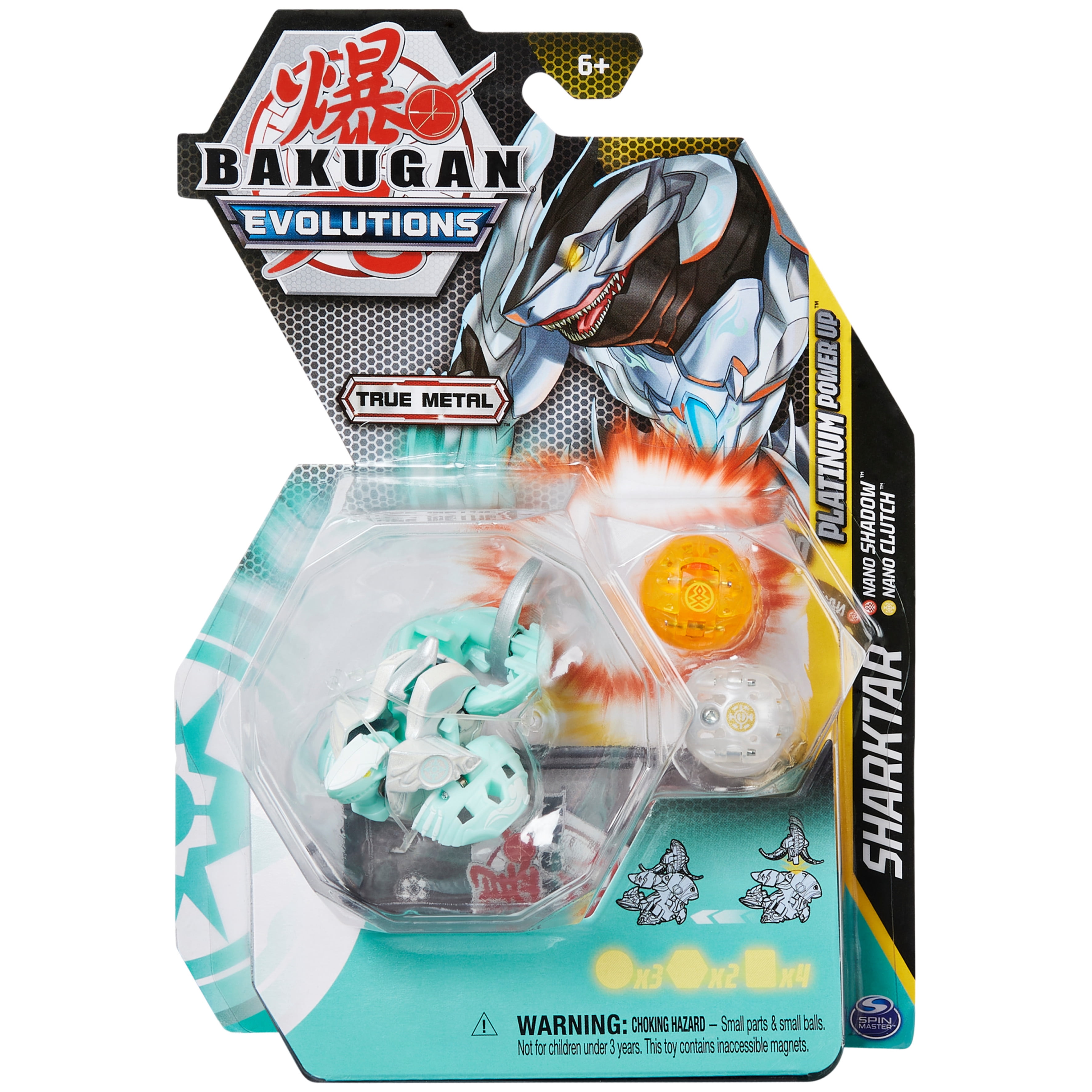 Bakugan Evolutions, Sharktar with Nano Shadow and Clutch Platinum Power ...