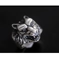 Animal Zodiac Wolf Head Ring Titanium Steel Electroplated Statement ...