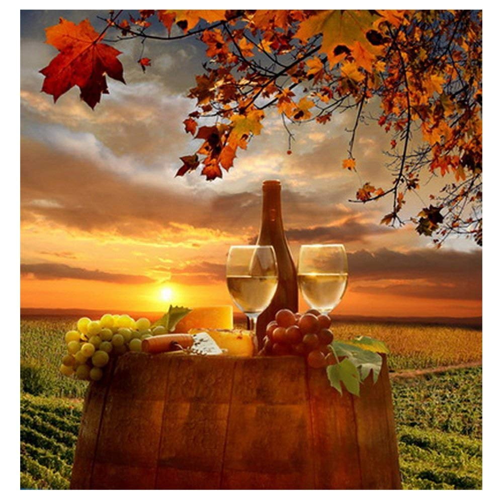 ABPHOTO Polyester 5x7ft Vineyards & Wine Digital Printed Photography ...