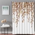 Bathroom Shower Curtain Fall Farmhouse Brown Eucalyptus Waterproof ...