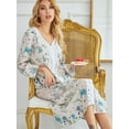 EFINNY Women Floral Long Pajamas Robes Thin Style Lightweight Full ...