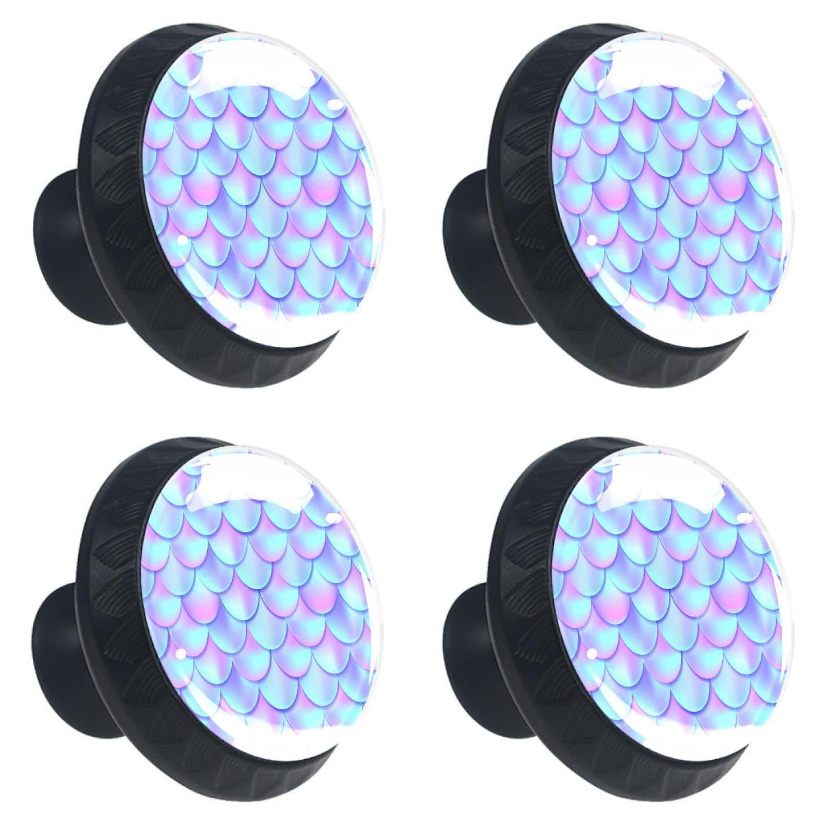 4 Pcs Fish Scales Mermaid Knobs for Kitchen Cabinet Cupboard Dresser ...