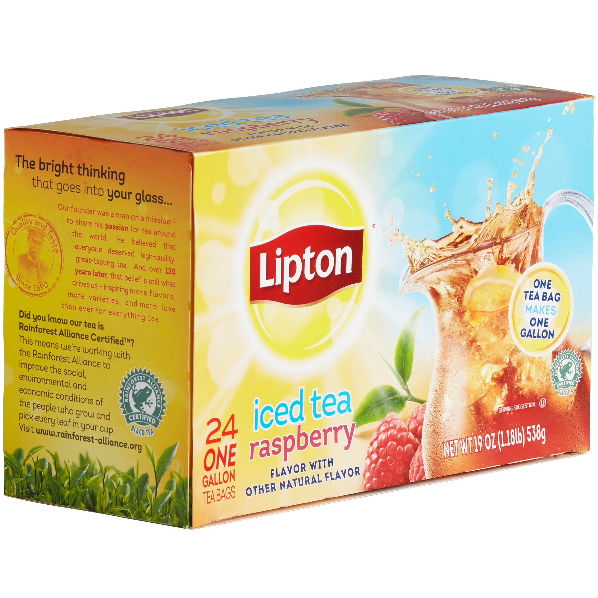 Lipton 24-Count Pack 1 Gallon Black Tea with Raspberry Iced Tea Filter ...