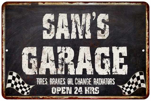 SAM'S Garage Black Grunge Sign 8x12 Decor Gift 108120005027 - Walmart.com
