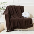 Free Shipping! Battilo Dark Brown Throw Blanket for Couch, Herringbone ...