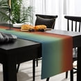 Burnt Orange Teal Ombre Table Runner 70 Inches Long - Modern Abstract ...