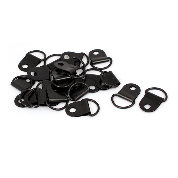 Picture Photo Frame Hanging Single Hole D-Ring Hanger 19mmx13mm Black ...