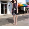 DIXRUYEE Womens Dresses Loose Neck Sleeveless Oversize Black Powder Ash ...