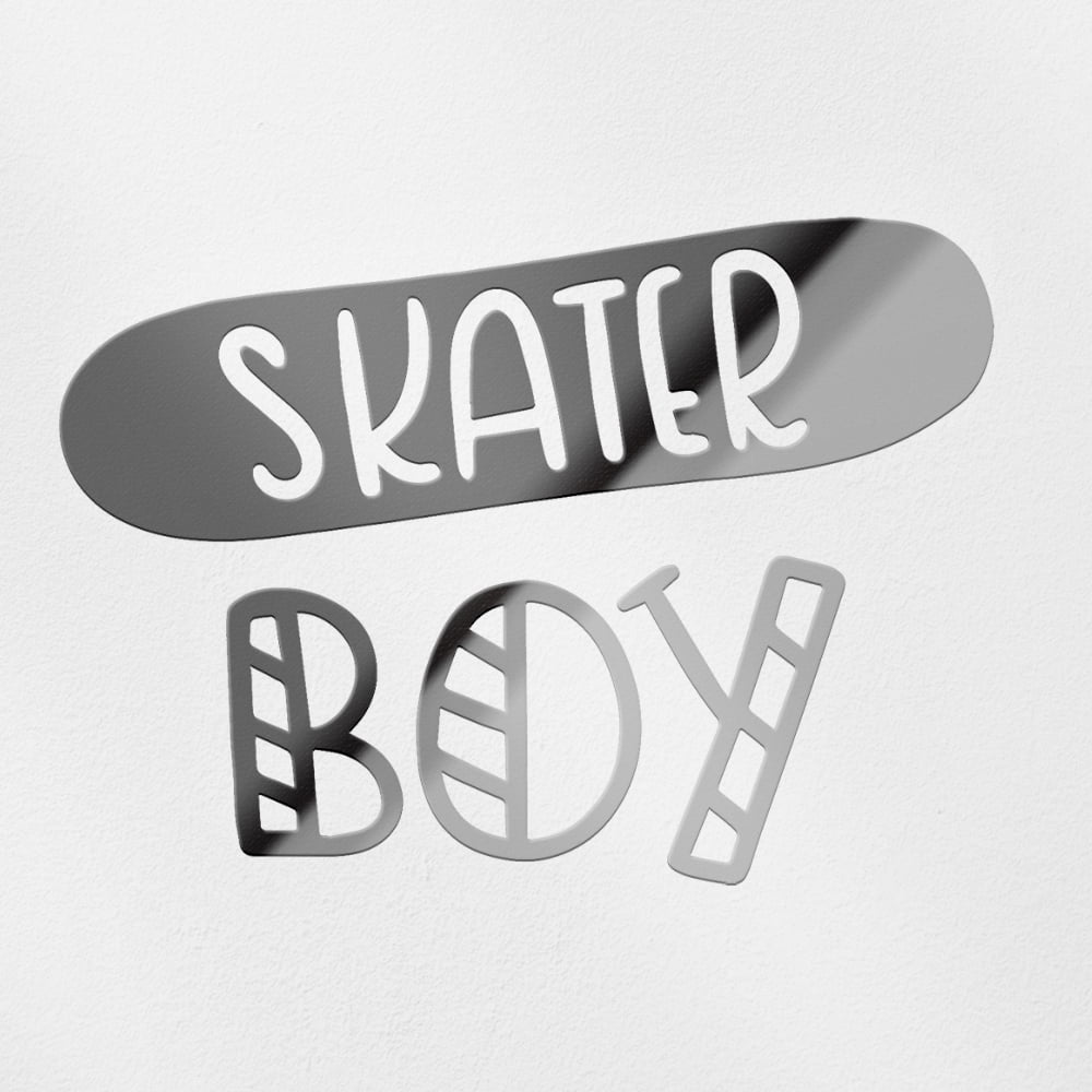 Transparent Decal Stickers Of Skater Boy (Metallic Silver) Premium ...