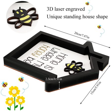 Wooden Bee tive Home Sign, 3D Bee Wooden Home tion Bee Standing Modern ...