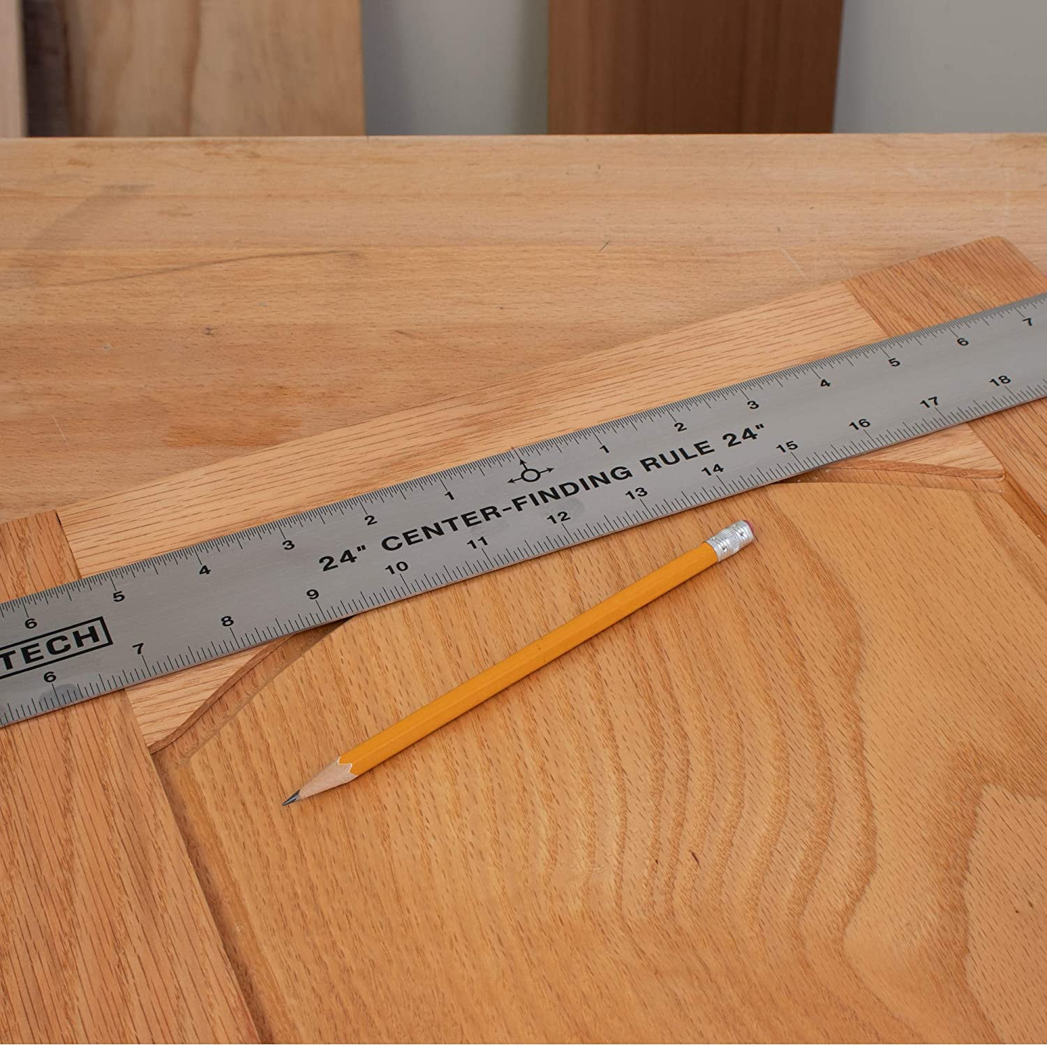 Metal Ruler 12+ Inch Stainless Steel Center-Finding Ruler - 12" For ...