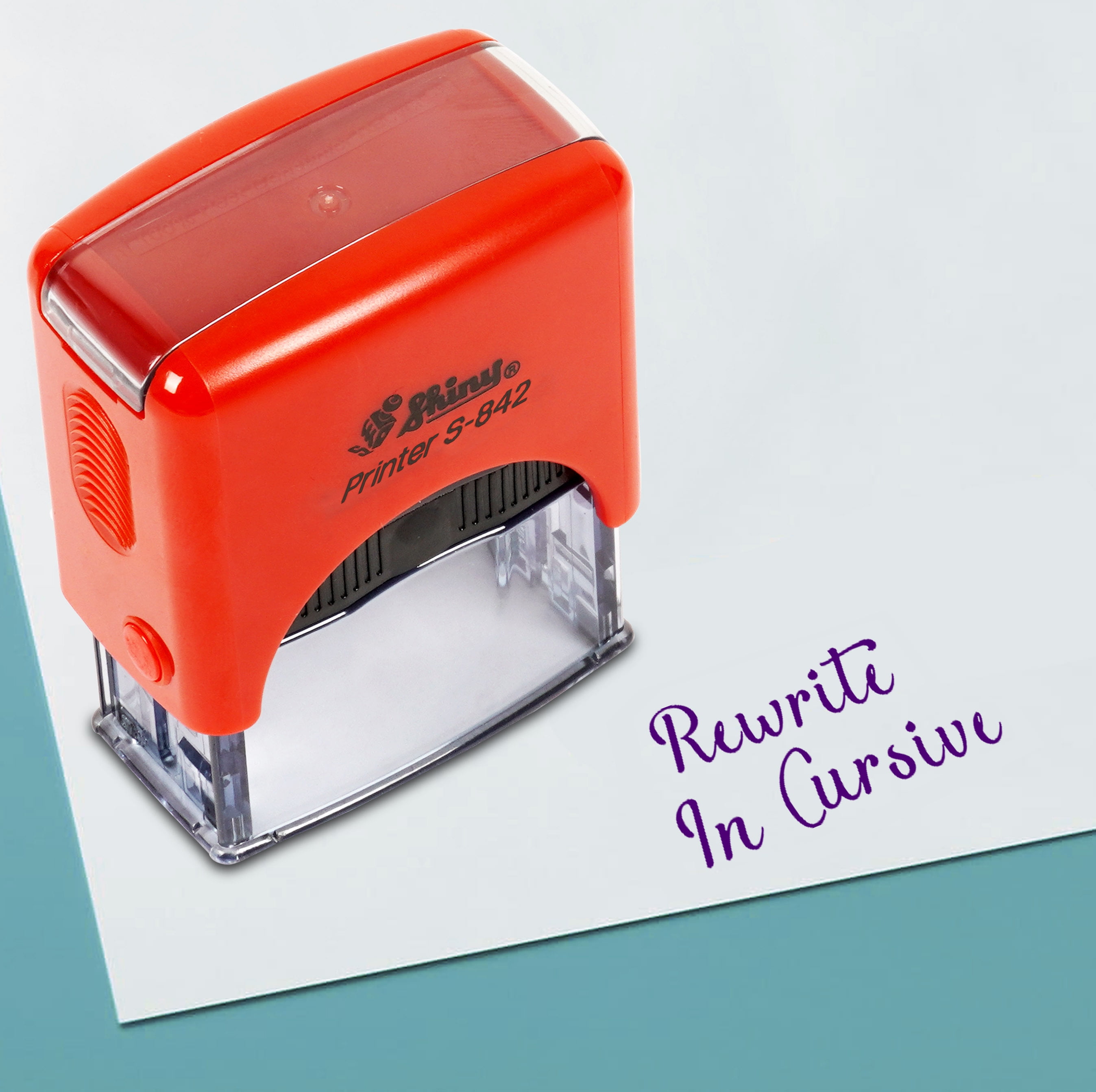 Printtoo Rewrite In Cursive Self Inking Rubber Stamp Pre,Inked Office ...